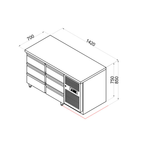 Under Counter Two Door Chiller - Sofia Refrigeration