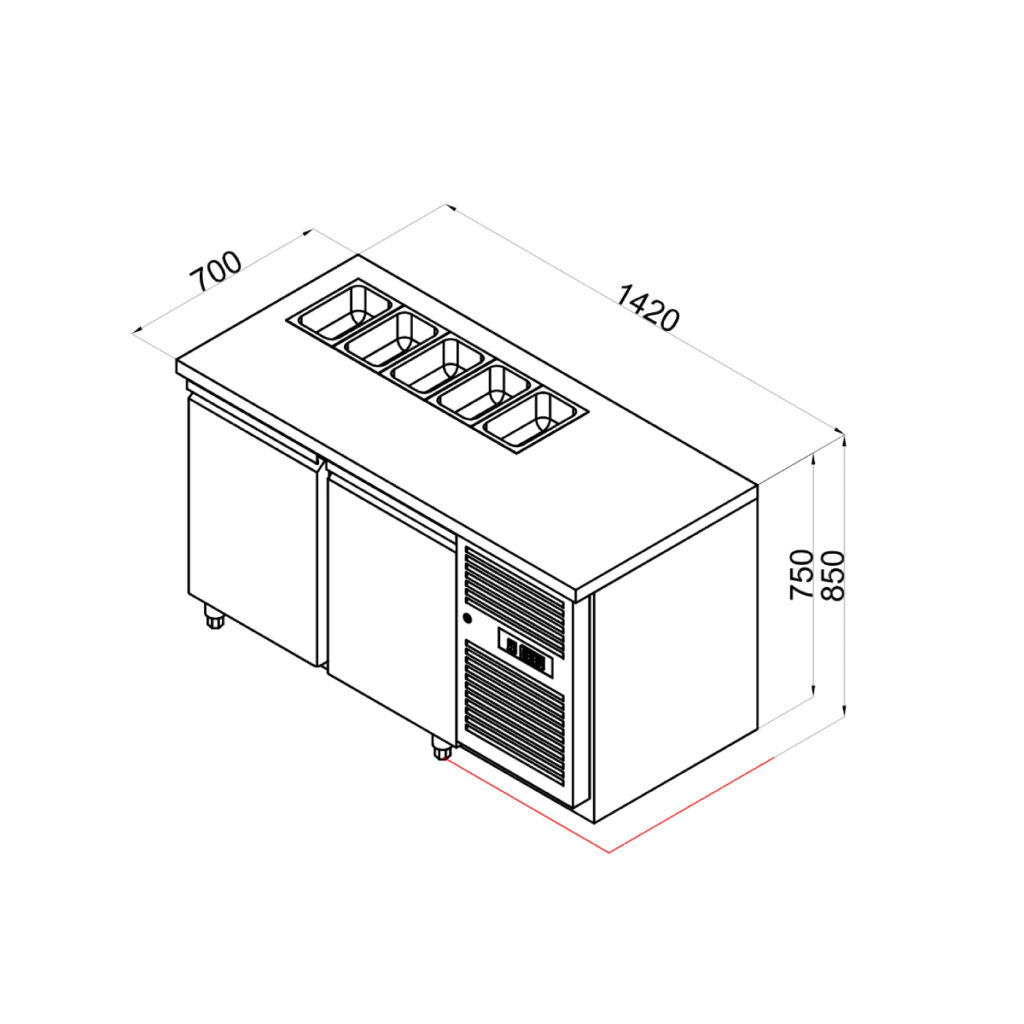 Under Counter Two Door Chiller - Sofia Refrigeration