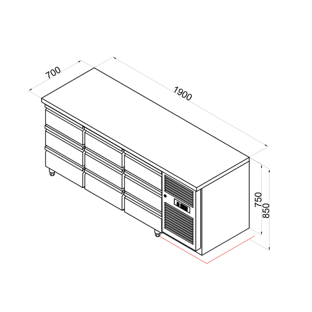 Under Counter Three Door Chiller – Sofia Refrigeration