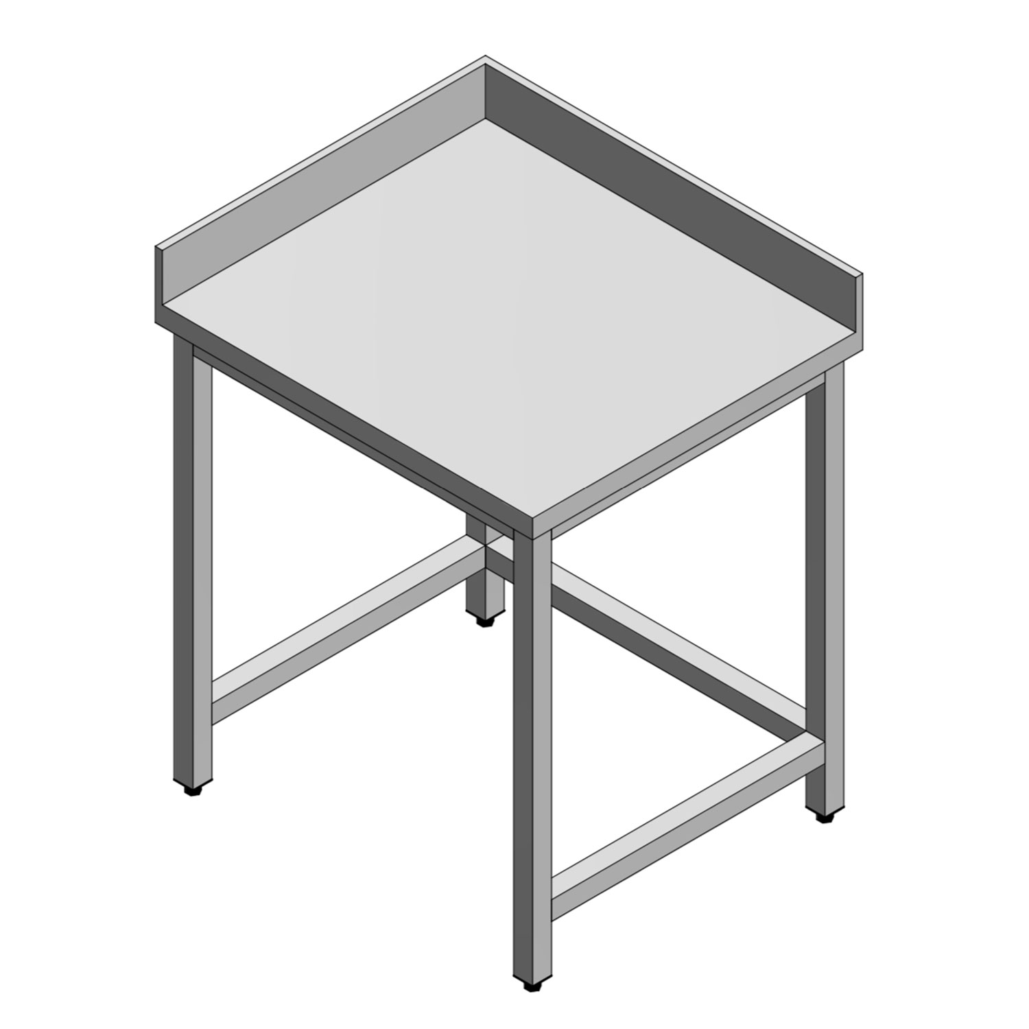 Shop Stainless Steel Table with Splash Guard & Open Base