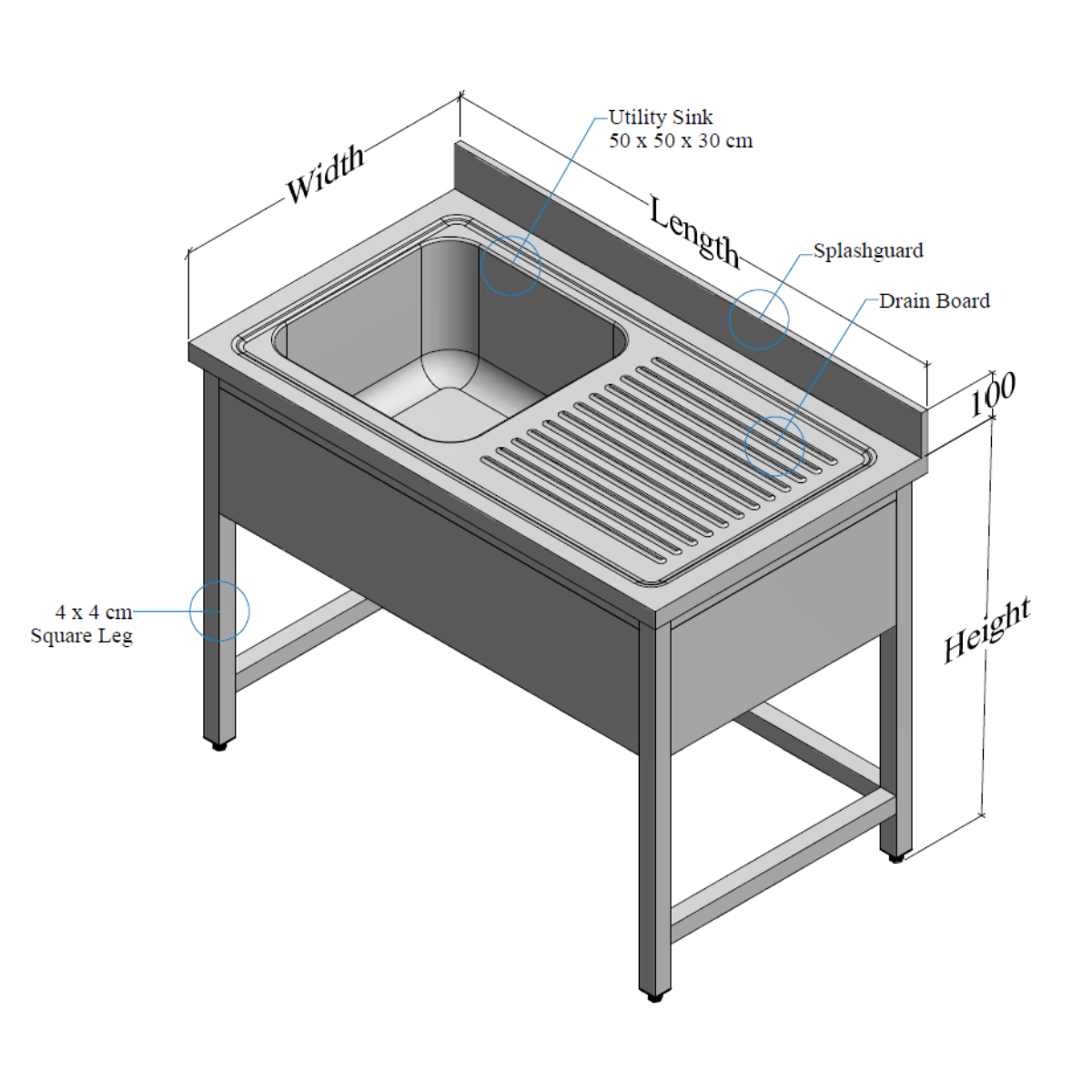 Stainless Steel Single Bowl Sink - Sofia Refrigeration