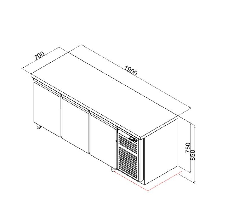 Under Counter Three Door Chiller - Sofia Refrigeration